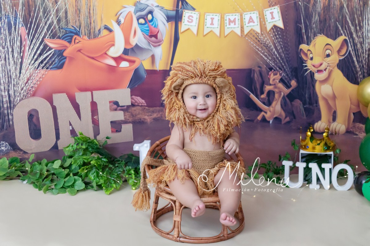 Sesión fotográfica temática de El Rey León para el primer cumpleaños de ...