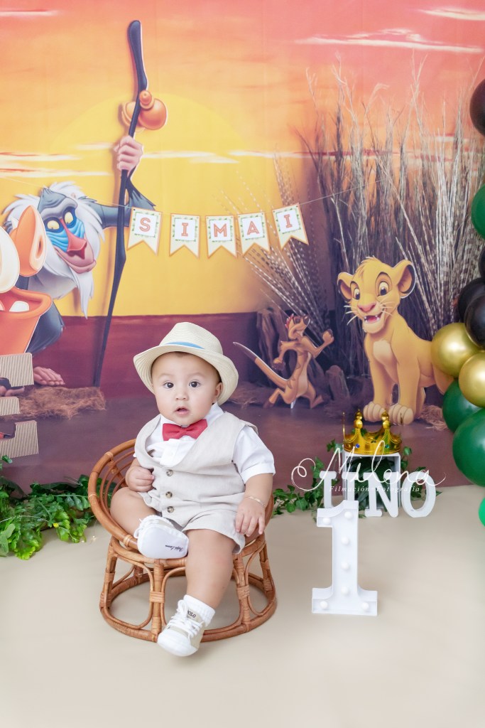 Sesión fotográfica temática de El Rey León para el primer cumpleaños de ...